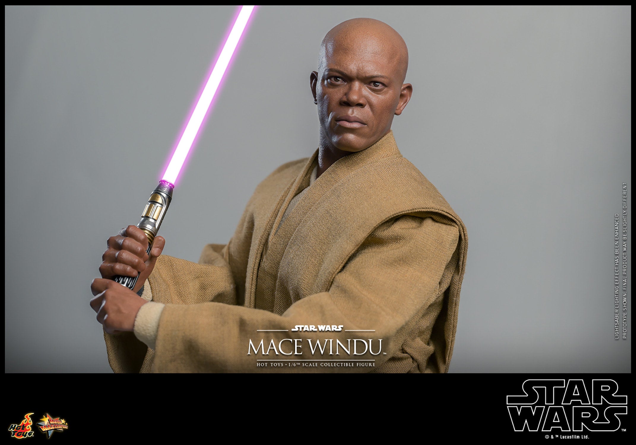 Mace Windu Sixth Scale Figure Episode II Attack of the Clones Star Wars Hot Toys Batcave Treasures and Toys
