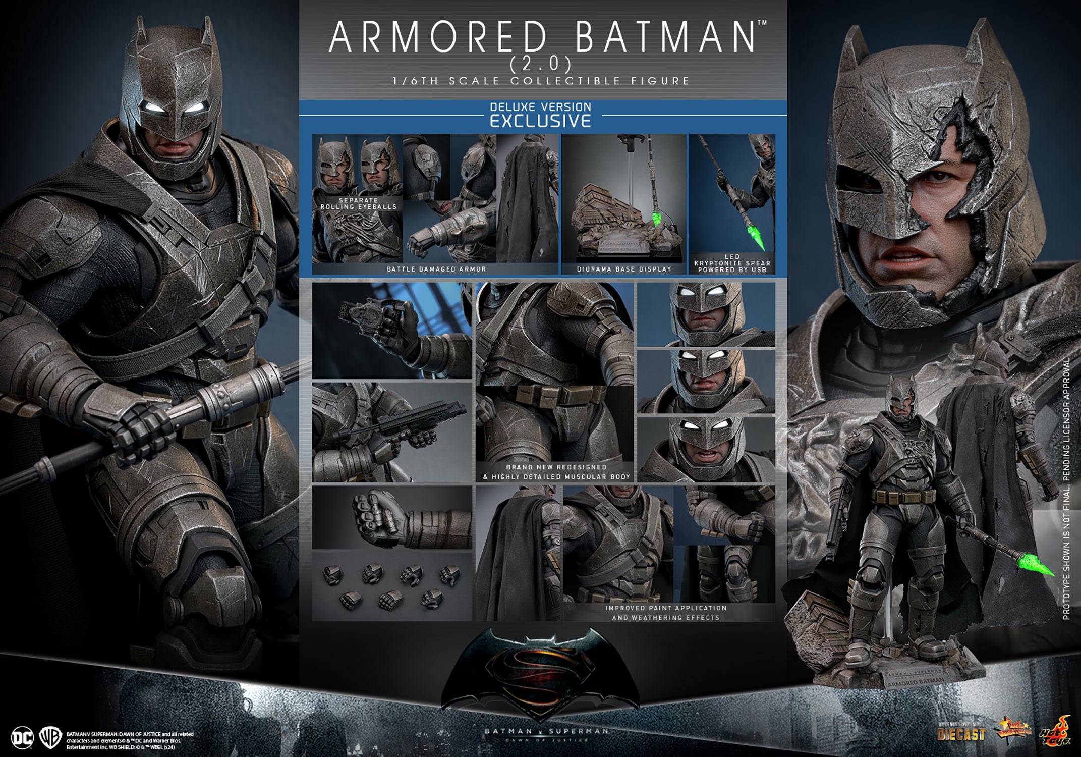 Batman V Superman Armored Batman (2.0) (Deluxe Version) Sixth Scale ...
