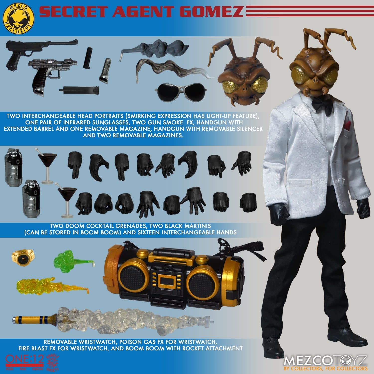 Mezco ONE:12 COLLECTIVE SECRET AGENT GOMEZ FIGURE | Batcave Treasures ...